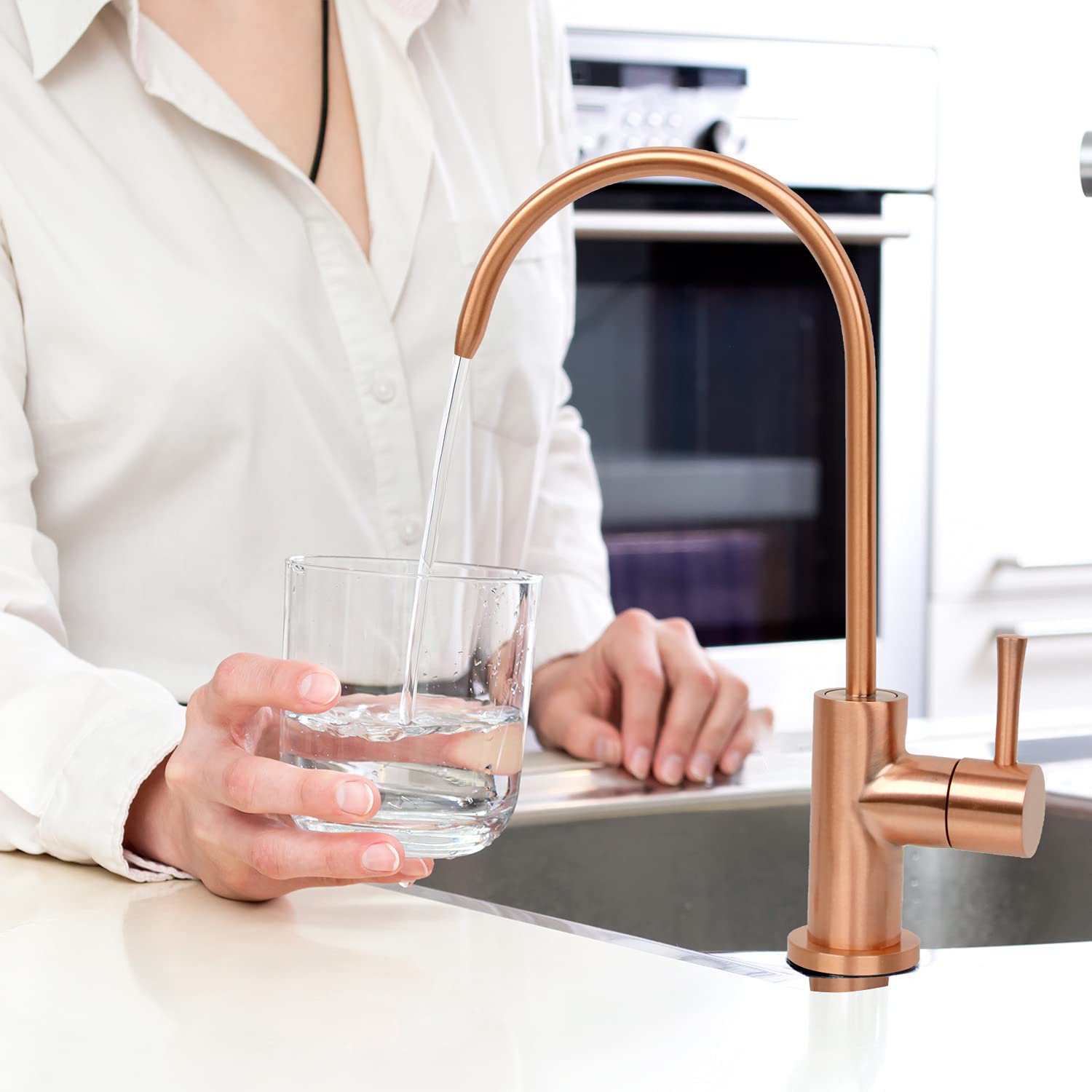 Copper Finish Kitchen Water Filter Faucet Fits Most Reverse Osmosis Units or Water Filtration System in Non-Air Gap