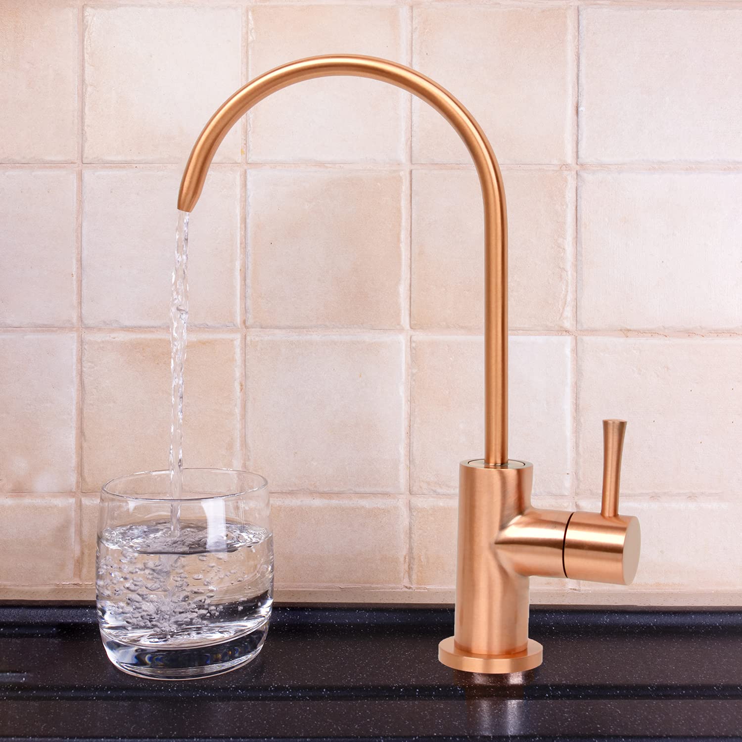 Copper Finish Kitchen Water Filter Faucet Fits Most Reverse Osmosis Units or Water Filtration System in Non-Air Gap