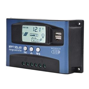 mppt charge controller, ycx-003 30-100a large screen mppt solar panel charge controller solar panel battery intelligent regulator 12v/24v (ycx-003-60a)