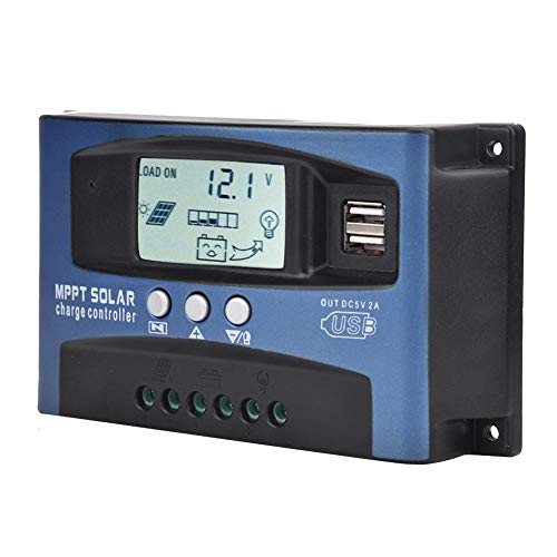 MPPT Charge Controller, YCX-003 30-100A Large Screen MPPT Solar Panel Charge Controller Solar Panel Battery Intelligent Regulator 12V/24V (YCX-003-60A)