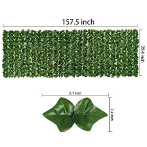 DearHouse Artificial Ivy Privacy Fence, 157.5x39in Artificial Hedges Fence and Faux Ivy Vine Leaf Decoration for Outdoor Decor, Garden Decor