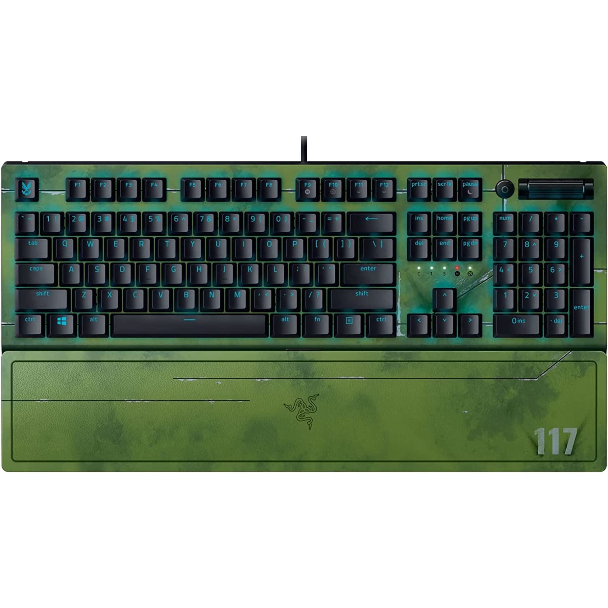 Razer BlackWidow V3 Mechanical Gaming Keyboard: Green Mechanical Switches - Tactile & Clicky - Chroma RGB Lighting - Compact Form Factor - Programmable Macros - Halo Infinite