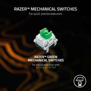 Razer BlackWidow V3 Mechanical Gaming Keyboard: Green Mechanical Switches - Tactile & Clicky - Chroma RGB Lighting - Compact Form Factor - Programmable Macros - Halo Infinite