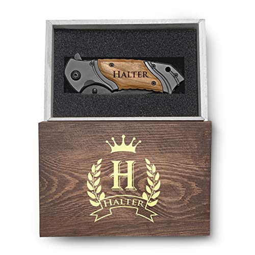 Krezy Case Engraved Pocket Knife Personalized, Pocket Knife For Him, Custom Knife With Wooden Box, Groomsmen Pocket Knife, Customized Knife, Knife With Clip For Men