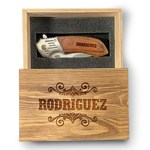 Krezy Case Wooden Handle Knife, Engraved Knife With Wooden Box, Personalized Gift, Pocket Knife Engraved Custom, Personalized Knife Engraved, Perfect Personalized Gift