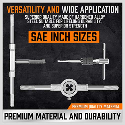 HORUSDY 40-Piece SAE Tap and Die Set, Inch Sizes for Coarse and Fine Threads Tool with Storage Case