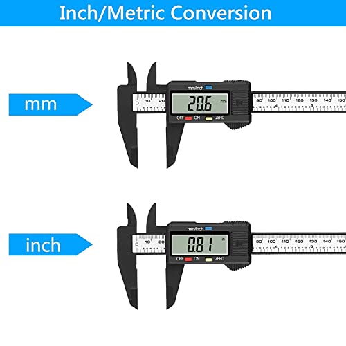 eSynic Digital Vernier Caliper 6Inch/150mm with 32 Blade Feeler Gauge Caliper Measuring Tool Inch/Metric Conversion LCD Electronic Caliper Micrometer for Length Width Depth Inner Outer Diameter