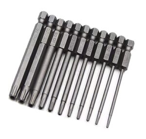 aiyun 11-piece torx security bit set, s2 steel magnetic security screwdriver set 3 inch star screwdriver for shark vacuum t6-t40 (75mm length)