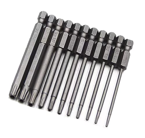 aiyun 11-Piece Torx Security Bit Set, S2 Steel Magnetic Security Screwdriver Set 3 Inch Star Screwdriver for Shark Vacuum T6-T40 (75mm Length)