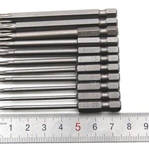 aiyun 11-Piece Torx Security Bit Set, S2 Steel Magnetic Security Screwdriver Set 3 Inch Star Screwdriver for Shark Vacuum T6-T40 (75mm Length)