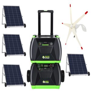 nature's generator elite platinum - we system:3600w solar & wind powered pure sine wave off-grid nature's generator elite+1200w nature's generator power pod elite+4pcs 100w solar panel+ wind turbine