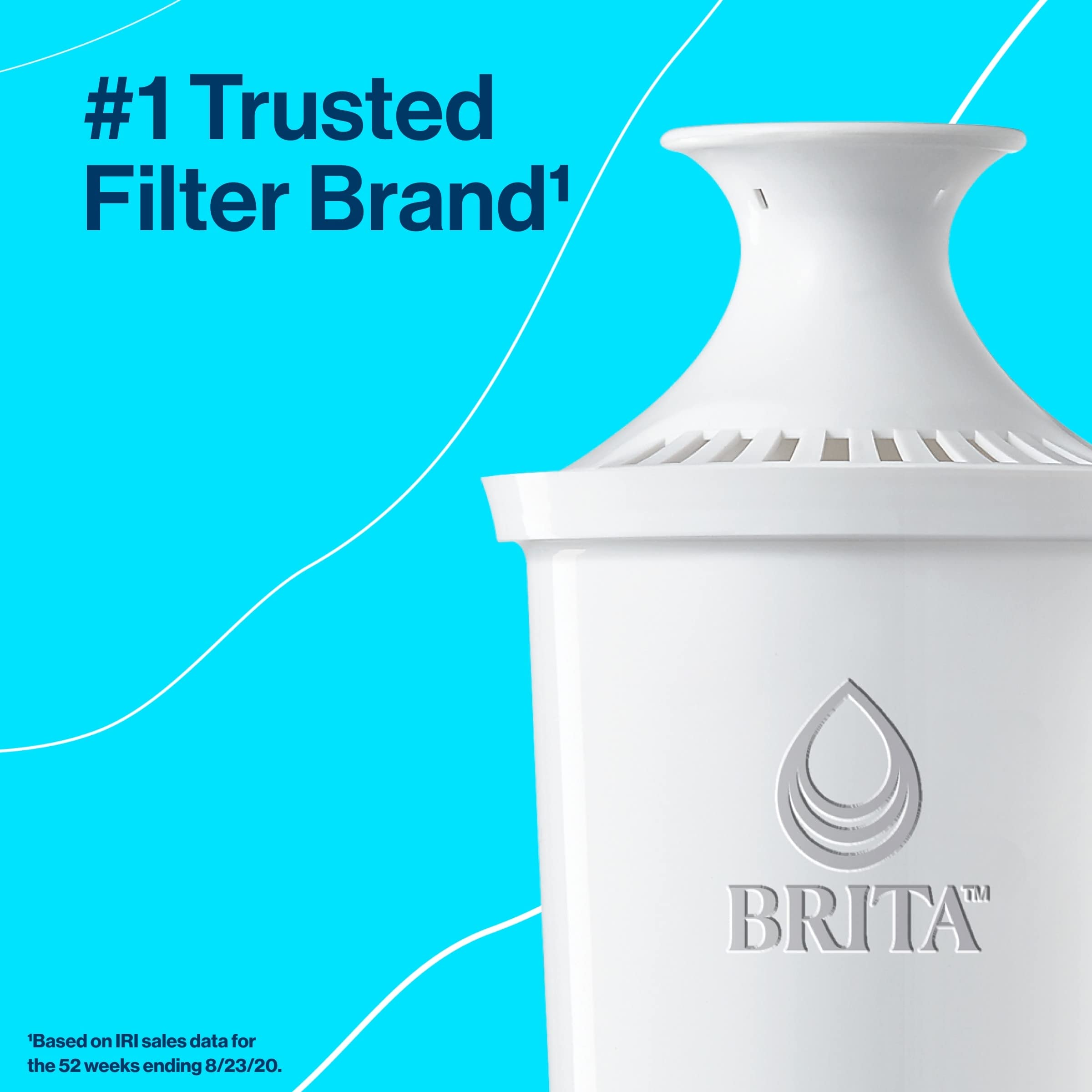 Brita Tap Water Filter System, Water Faucet Filtration System with Filter Change Reminder, Reduces Lead, BPA Free, White & Water Replacement Filters for Pitchers and Dispensers, 3ct, White