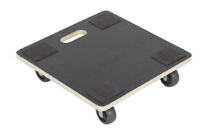 vestil hdos-sq-1616-400 hardwood dolly-square deck, 400# capacity, 16x16, black