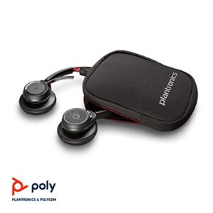 Plantronics - Voyager Focus UC with Charge Stand (Poly) - Bluetooth Dual-Ear (Stereo) Headset with Boom Mic - USB-A PC/Mac Compatible - Active Noise Canceling-Works with Teams (Certified), Zoom & more