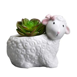 Cabilock Cactus Pot 2pcs Ceramic s Decorative Flowerpot Sheep Plants Decorative Succulent Pot Plant Flower Pot Small White Flowers Indoor Ceramic Bonsai Pots