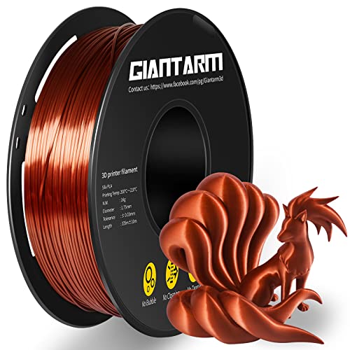 GIANTARM 3D Printer Filament, Silk Copper Pla Filament, 1Kg(2.2lbs) Spool, 1.75mm Dimension Accuracy +/- 0.03mm, 3D Printing Filament