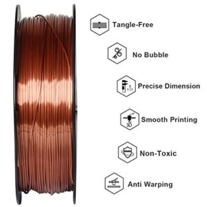 GIANTARM 3D Printer Filament, Silk Copper Pla Filament, 1Kg(2.2lbs) Spool, 1.75mm Dimension Accuracy +/- 0.03mm, 3D Printing Filament