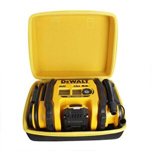 adada hard travel case for dewalt dcc020ib 20v max inflator (outer black + inner yellow)