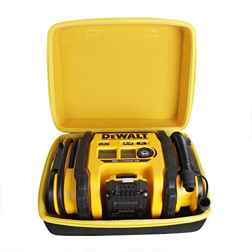 adada Hard Travel Case for DEWALT DCC020IB 20V Max Inflator (Outer Black + Inner Yellow)