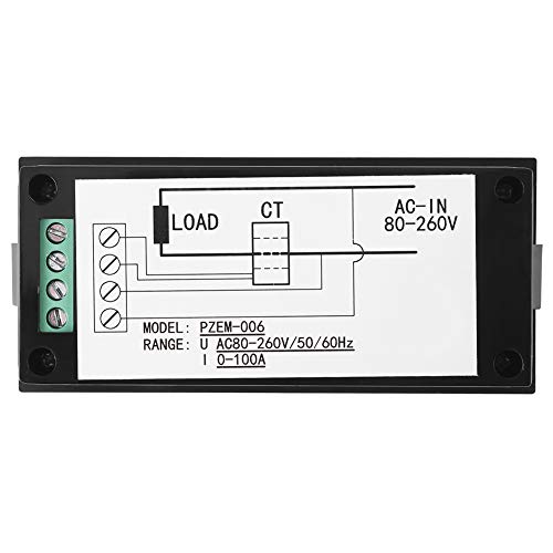 Oumefar Digital AC 80 260V 100A High Precision Current Voltage Watt KWh Time Panel Meter Voltmeter + CT Electric Gauge Accuracy Volt Monitor with LCD Backlight Display