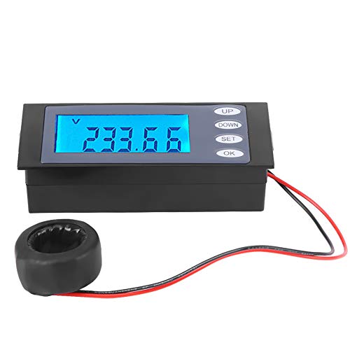 Oumefar Digital AC 80 260V 100A High Precision Current Voltage Watt KWh Time Panel Meter Voltmeter + CT Electric Gauge Accuracy Volt Monitor with LCD Backlight Display