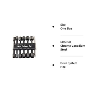 GOSWIFT 14PCS Magnetic Power Nuts Driver Set for Impact Drill, Chrome Vanadium Steel, SAE and Metric, 1/4" Hex Head Drill Bit Set Screwdriver Socket Set