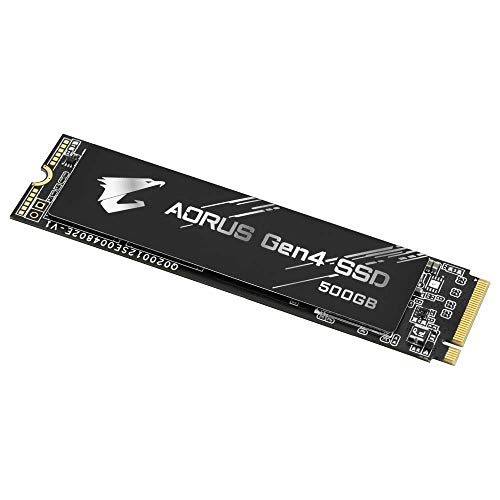 GIGABYTE AORUS Nvme Gen4 M.2 500GB PCI-Express 4.0 Interface High Performance Gaming, 3D TLC NAND Flash, External DDR Cache Buffer, SSD GP-AG4500G