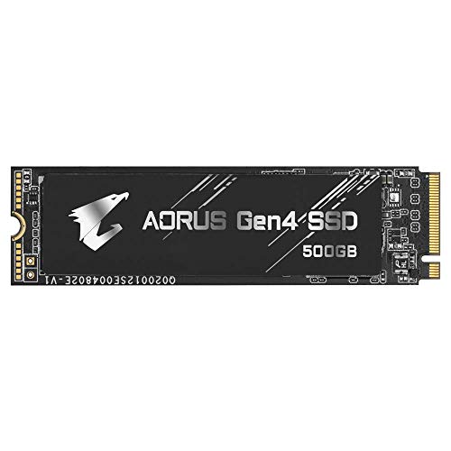 GIGABYTE AORUS Nvme Gen4 M.2 500GB PCI-Express 4.0 Interface High Performance Gaming, 3D TLC NAND Flash, External DDR Cache Buffer, SSD GP-AG4500G