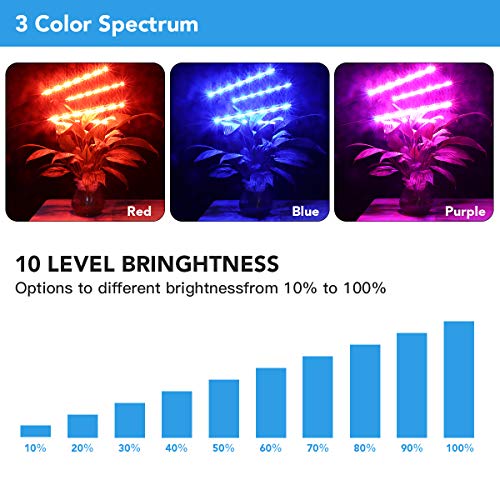 Grow Lights for Indoor Plant Growing Lamp,GooingTop Free Standing Plant Lamp with Red Blue LED for Small Mini Succulent Seedling Growth,Mixed Color Spectrum with Timer 3 9 12Hrs