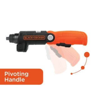 BLACK+DECKER 4V MAX Cordless Screwdriver with LED Light & Right Angle Attachment (BDCSFL20C & BDCSRAA)