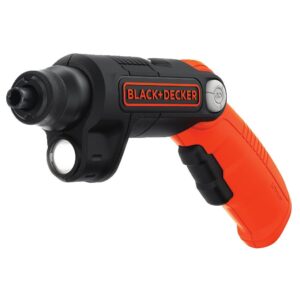 BLACK+DECKER 4V MAX Cordless Screwdriver with LED Light & Right Angle Attachment (BDCSFL20C & BDCSRAA)