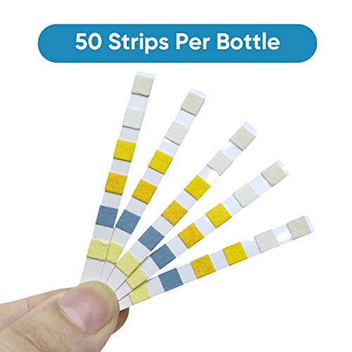 Swimming Pool Test Strips for Above Ground Pool, PH, Total Chlorine, Free Chlorine/Bromine, Total Alkalinity, Cyanuric Acid, Total Hardness Water Chemistry Spa and Hot tub Testing Strips 50PCS 6-Way