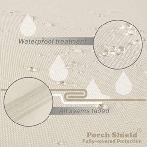 Porch Shield Waterproof Generator Cover 32 x 24 x 24 inch Bundle with Tractor Cover (Gray/Light Tan)