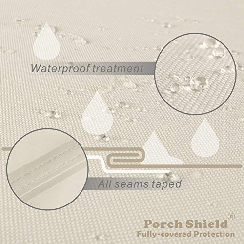 Porch Shield Waterproof Generator Cover 32 x 24 x 24 inch Bundle with Tractor Cover (Gray/Light Tan)