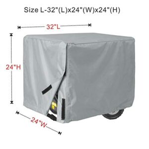 Porch Shield Waterproof Generator Cover 32 x 24 x 24 inch Bundle with Tractor Cover (Gray/Light Tan)