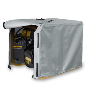 Porch Shield Waterproof Generator Cover 32 x 24 x 24 inch Bundle with Tractor Cover (Gray/Light Tan)