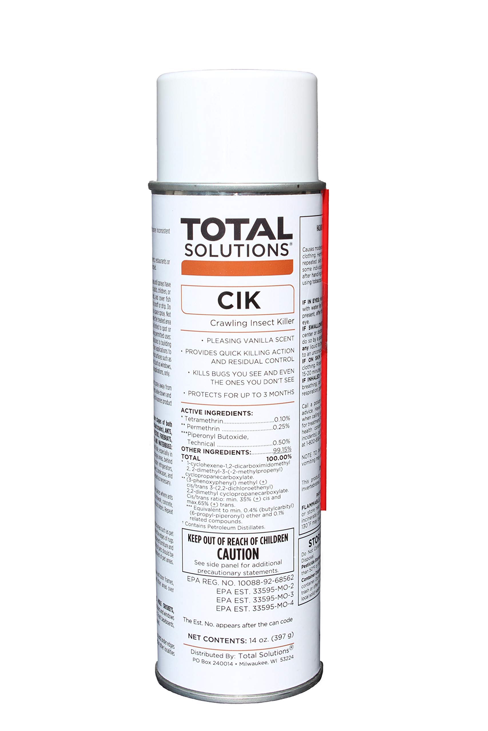 Total Solutions CIK Crawling Insect Killer (14 oz can) | Insecticide | Fast Knockdown and Residual Control of Crawling Insects