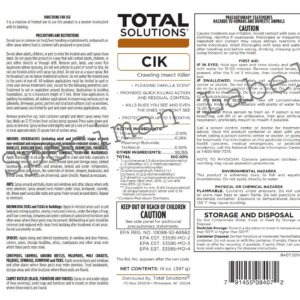 Total Solutions CIK Crawling Insect Killer (14 oz can) | Insecticide | Fast Knockdown and Residual Control of Crawling Insects