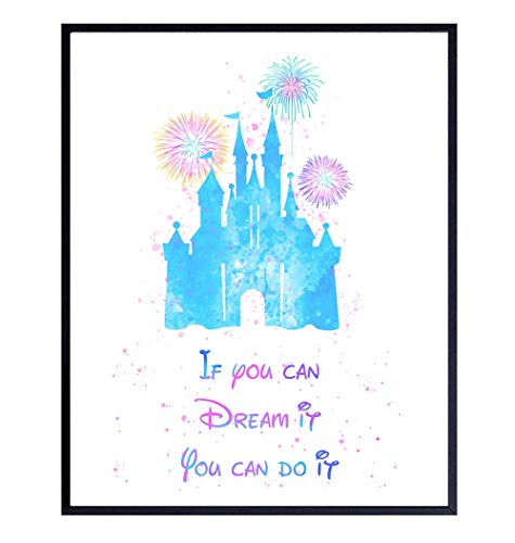 World Castle Inspirational Quote Wall Decor Set -Motivational Room Decoration Wall Art - Poster Print for Boy, Girl Kids Bedroom - Gift for Women and Fans - 8x10 Unframed print