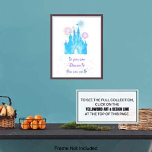 World Castle Inspirational Quote Wall Decor Set -Motivational Room Decoration Wall Art - Poster Print for Boy, Girl Kids Bedroom - Gift for Women and Fans - 8x10 Unframed print