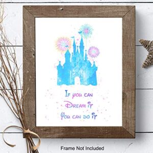 World Castle Inspirational Quote Wall Decor Set -Motivational Room Decoration Wall Art - Poster Print for Boy, Girl Kids Bedroom - Gift for Women and Fans - 8x10 Unframed print