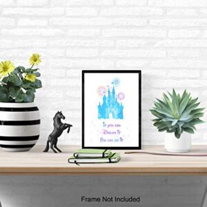 World Castle Inspirational Quote Wall Decor Set -Motivational Room Decoration Wall Art - Poster Print for Boy, Girl Kids Bedroom - Gift for Women and Fans - 8x10 Unframed print