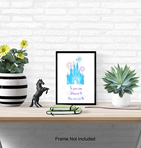 World Castle Inspirational Quote Wall Decor Set -Motivational Room Decoration Wall Art - Poster Print for Boy, Girl Kids Bedroom - Gift for Women and Fans - 8x10 Unframed print