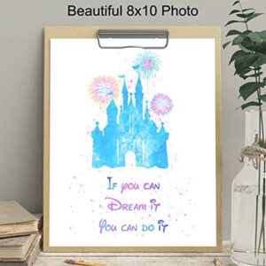 World Castle Inspirational Quote Wall Decor Set -Motivational Room Decoration Wall Art - Poster Print for Boy, Girl Kids Bedroom - Gift for Women and Fans - 8x10 Unframed print