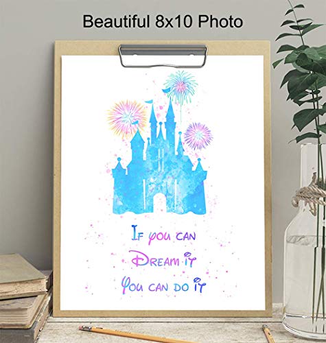 World Castle Inspirational Quote Wall Decor Set -Motivational Room Decoration Wall Art - Poster Print for Boy, Girl Kids Bedroom - Gift for Women and Fans - 8x10 Unframed print