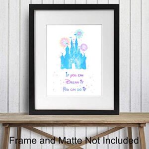 World Castle Inspirational Quote Wall Decor Set -Motivational Room Decoration Wall Art - Poster Print for Boy, Girl Kids Bedroom - Gift for Women and Fans - 8x10 Unframed print