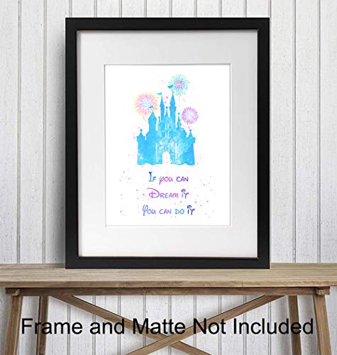 World Castle Inspirational Quote Wall Decor Set -Motivational Room Decoration Wall Art - Poster Print for Boy, Girl Kids Bedroom - Gift for Women and Fans - 8x10 Unframed print