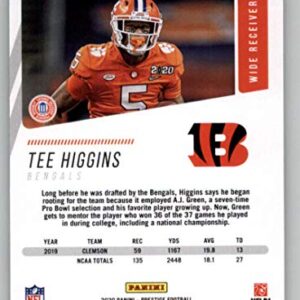 2020 Panini Prestige Football #290 Tee Higgins RC Rookie Card Cincinnati Bengals Official NFL Trading Card From Panini America