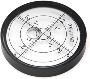 xmlei levels high precision round bullseye bubble aluminium case bullseye spirit bubble surface level round inclinometers for surveying instruments and tribrachs, Ø60mm,accuracy 15'/2