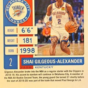 SHAI GILGEOUS-ALEXANDER Basketball Card - 2019-20 Panini Contenders Season Ticket Basketball Card - 1st Year Oklahoma City Thunder Card